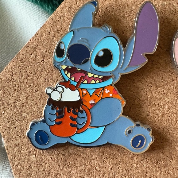 Disney | Design | Stitch Enamel Pin With Drink December Collection ...